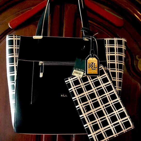 Ralph Lauren Double RL | Bags | New Ralph Lauren Leather Tote With ...